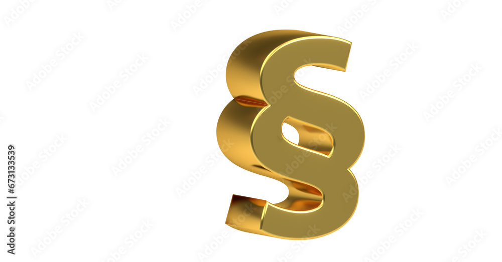 goldenes plakatives exklusives Paragraphen Zeichen - 3D Zeichen, Symbol ...