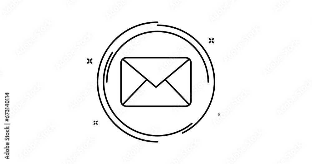 mail envelope animated outline icon. mail envelope rotation appearance ...