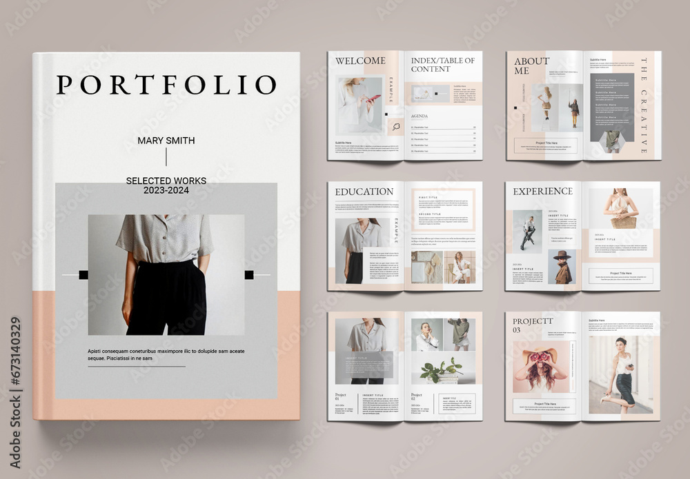 Portfolio Magazine Layout Stock Template | Adobe Stock