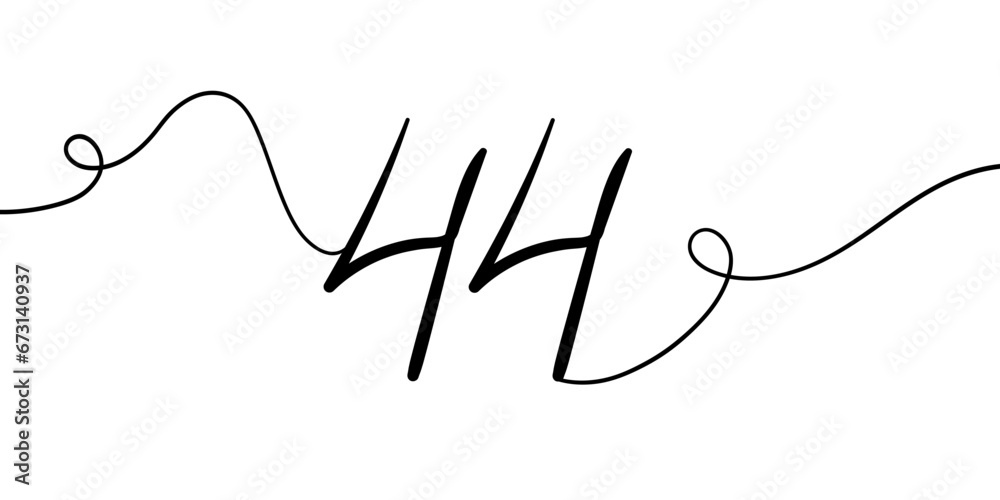 Number 44 line art drawing on white background. Anniversary 44th ...