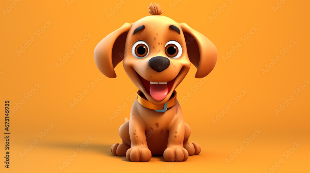 Petit chien en illustration type cartoon. Animal domestique, chien ...