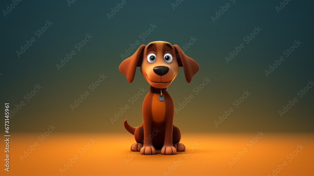 Petit chien en illustration type cartoon. Animal domestique, chien ...