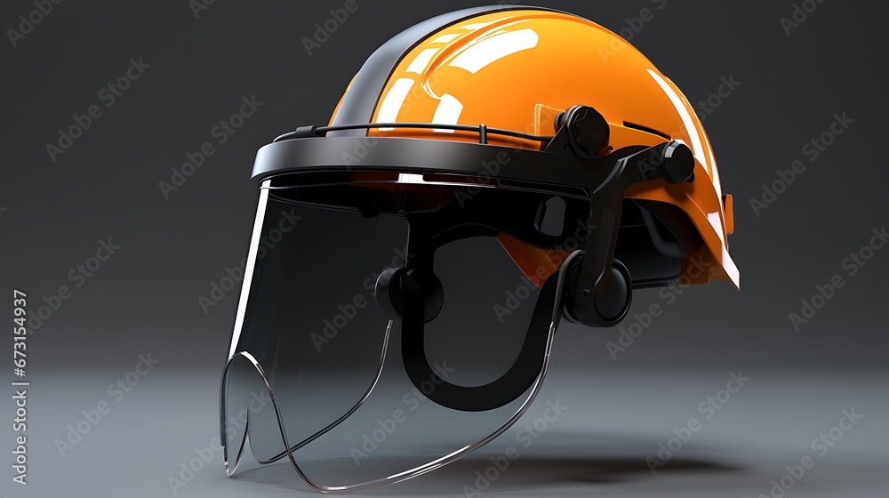 benefits of adding a face shield to a safety helmet. Stock Photo ...