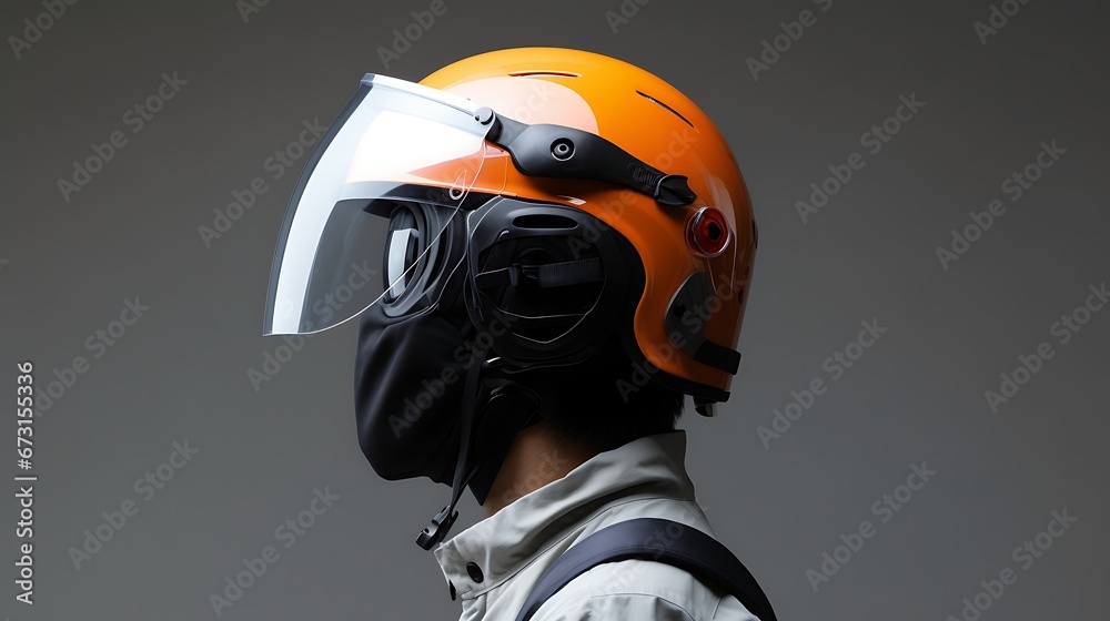 benefits of adding a face shield to a safety helmet. Stock Photo ...