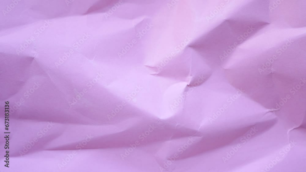 Pink crumpled paper texture. Material surface Stock Video | Adobe Stock