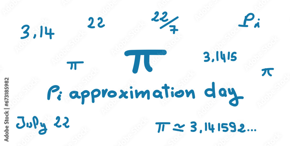 Approximate number of pi. Value of pi in mathematics. Happy ...