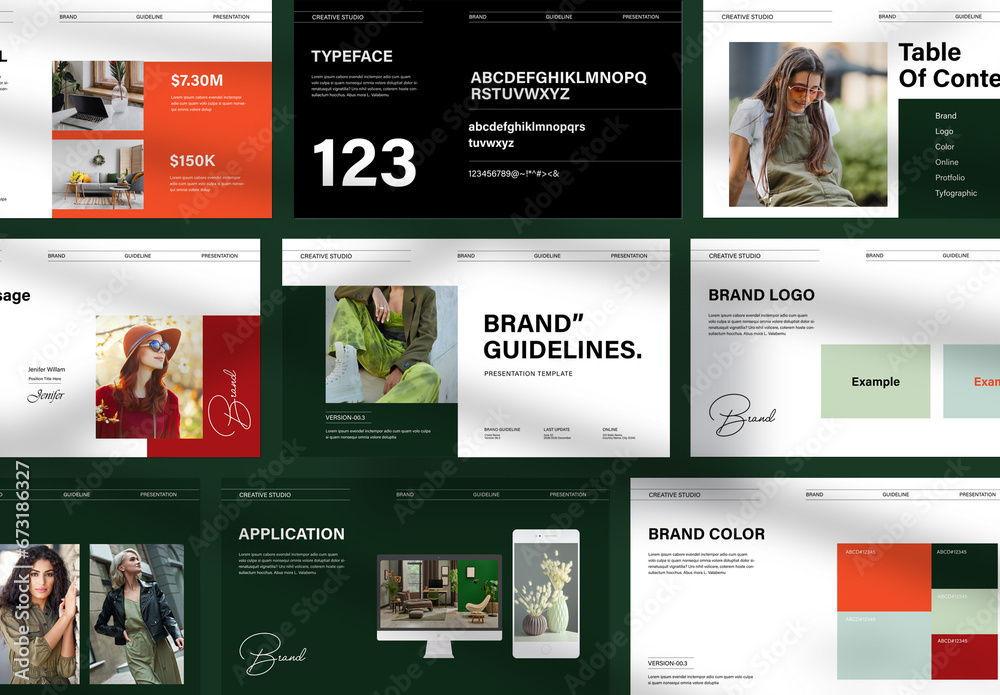 Brand Guideline Presentation Layout Stock Template | Adobe Stock