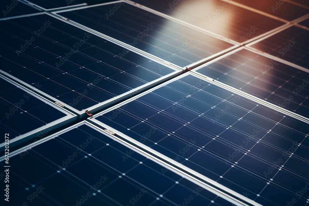 A flat lay of a solar panel symbolizes the clean energy revolution ...