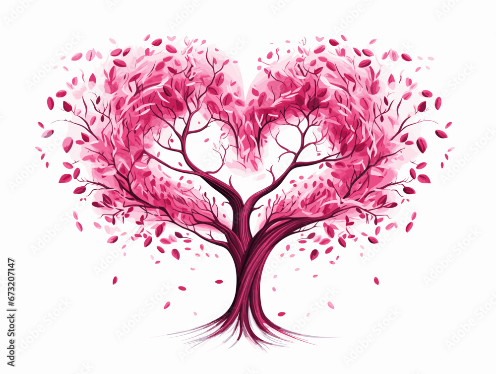 Drawing of High detail illustration of love tree. illustration ...