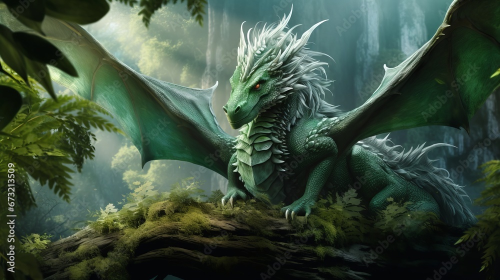 green dragon background. Stock Illustration | Adobe Stock