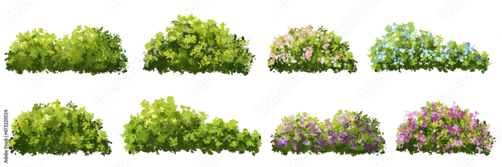 set of grass, Vertor set of spring blossom tree,bloomimg plants side ...