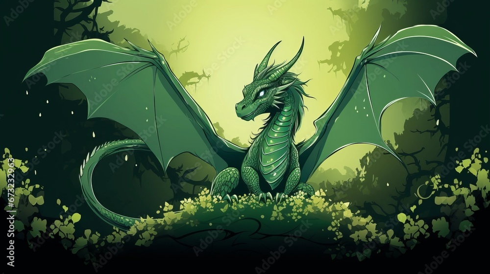 green dragon background. Stock Illustration | Adobe Stock