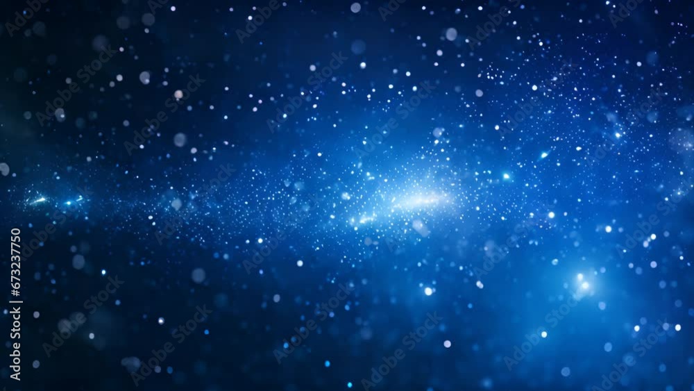 Blue particles abstract background with blue shining stars dust bokeh ...