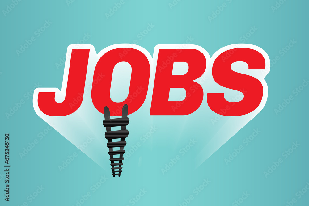 Jobs poster with realistic ladder, Minimal job background for social ...