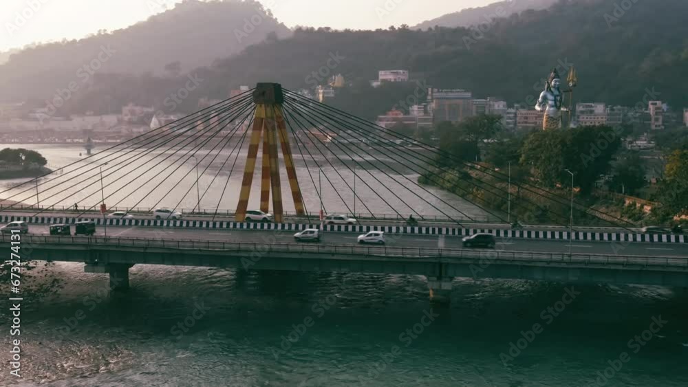 Aerial view of Haridwar City Uttarakhand India. Highway roads and ...