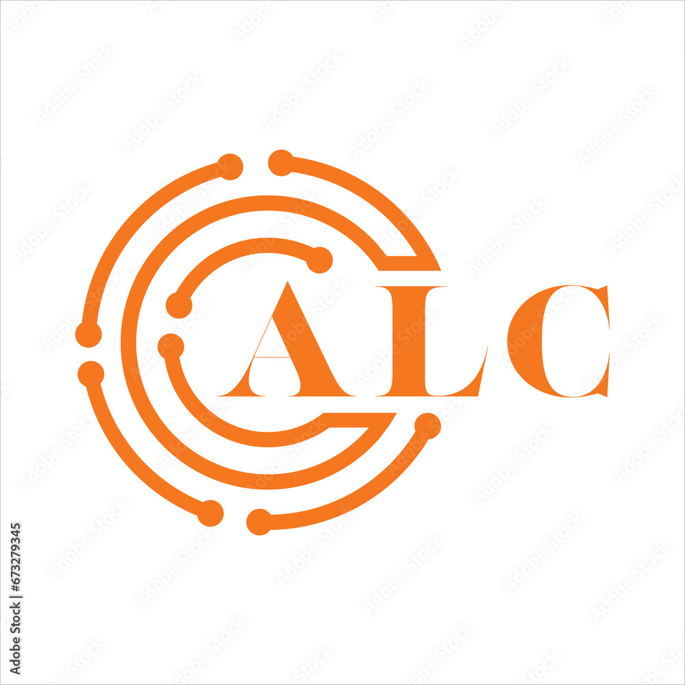 ALC letter design.ALC letter technology logo design on white background ...