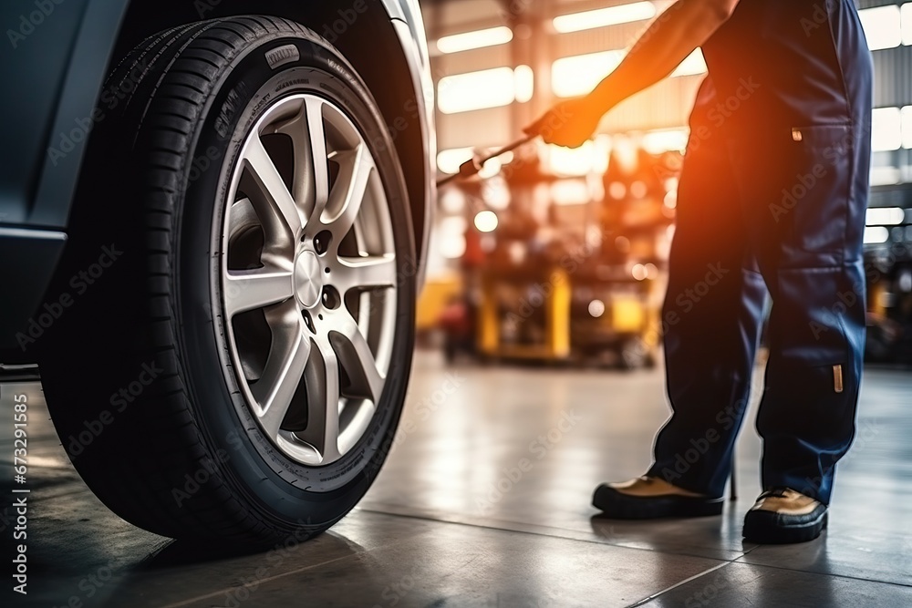 Mechanical checklist and vehicle inspection at the garage Auto car ...