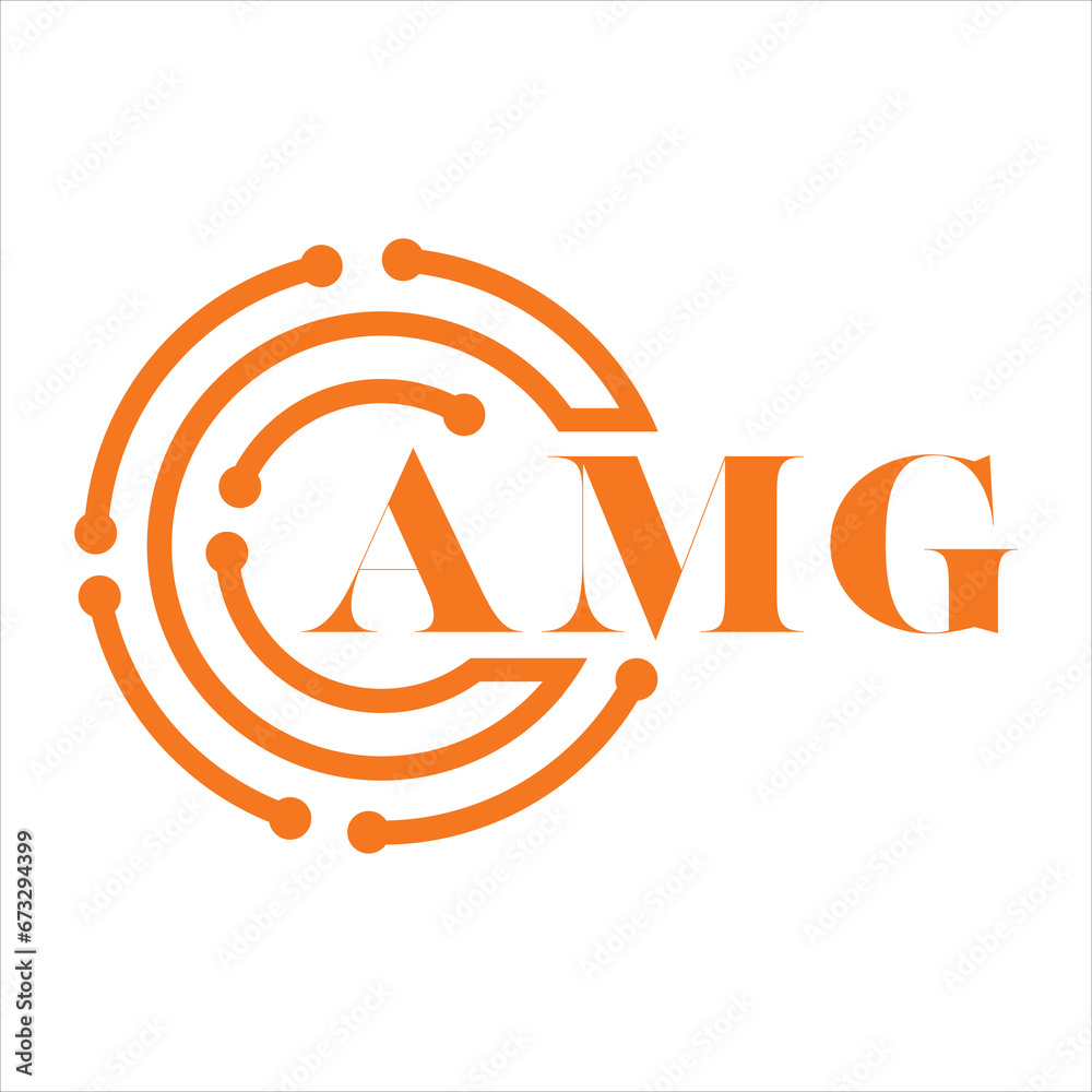AMG letter design.AMG letter technology logo design on white background ...