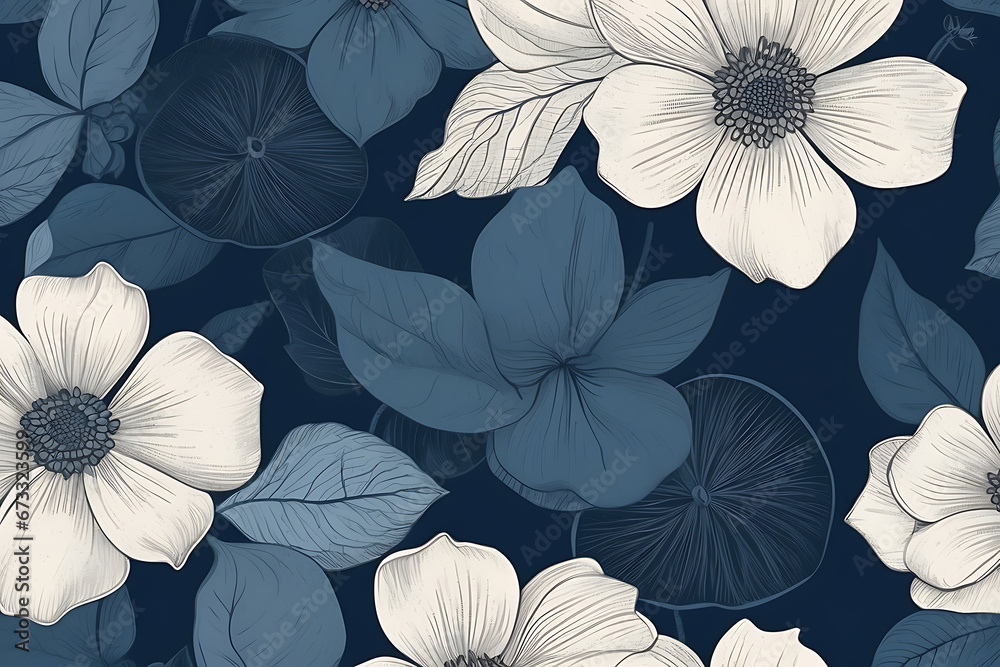 Captivating blue wallpaper featuring a serene, monochromatic blue ...