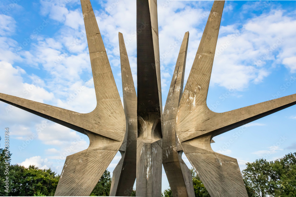 Foto de Kosmaj mountain park, Serbia - August 31 2023: Monument to the ...