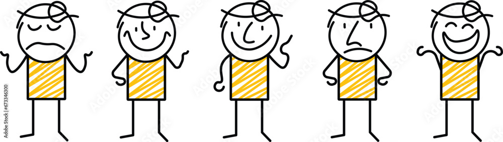 Abstract cartoon people character design comic Faces with various ...