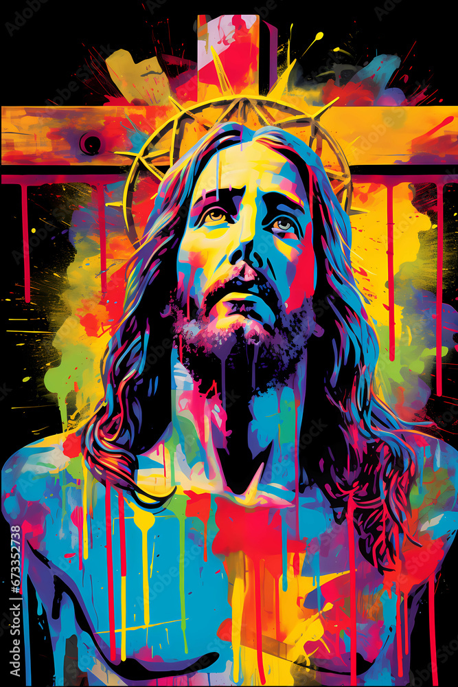 Jesus Christ Crucifixion, Pop Art, Contemporary Religious Art, Jesus ...