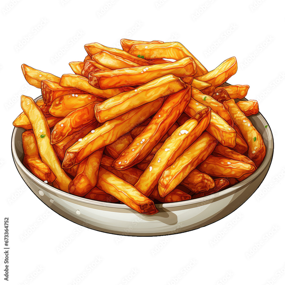 crispy crunchy long potato french fries . Clipart PNG image ...