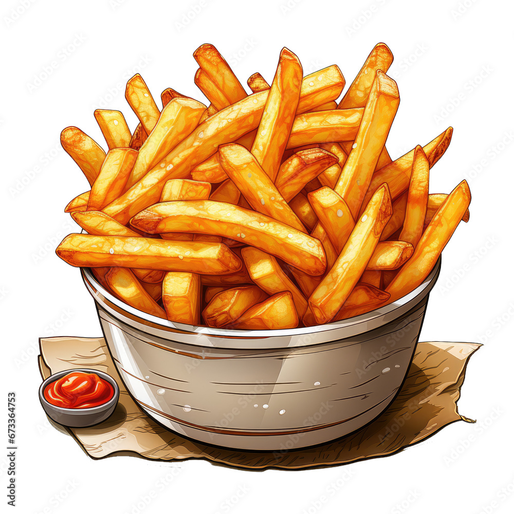 crispy crunchy long potato french fries . Clipart PNG image ...