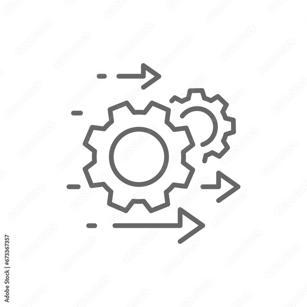 eps10 vector illustration of a process management line art icon ...