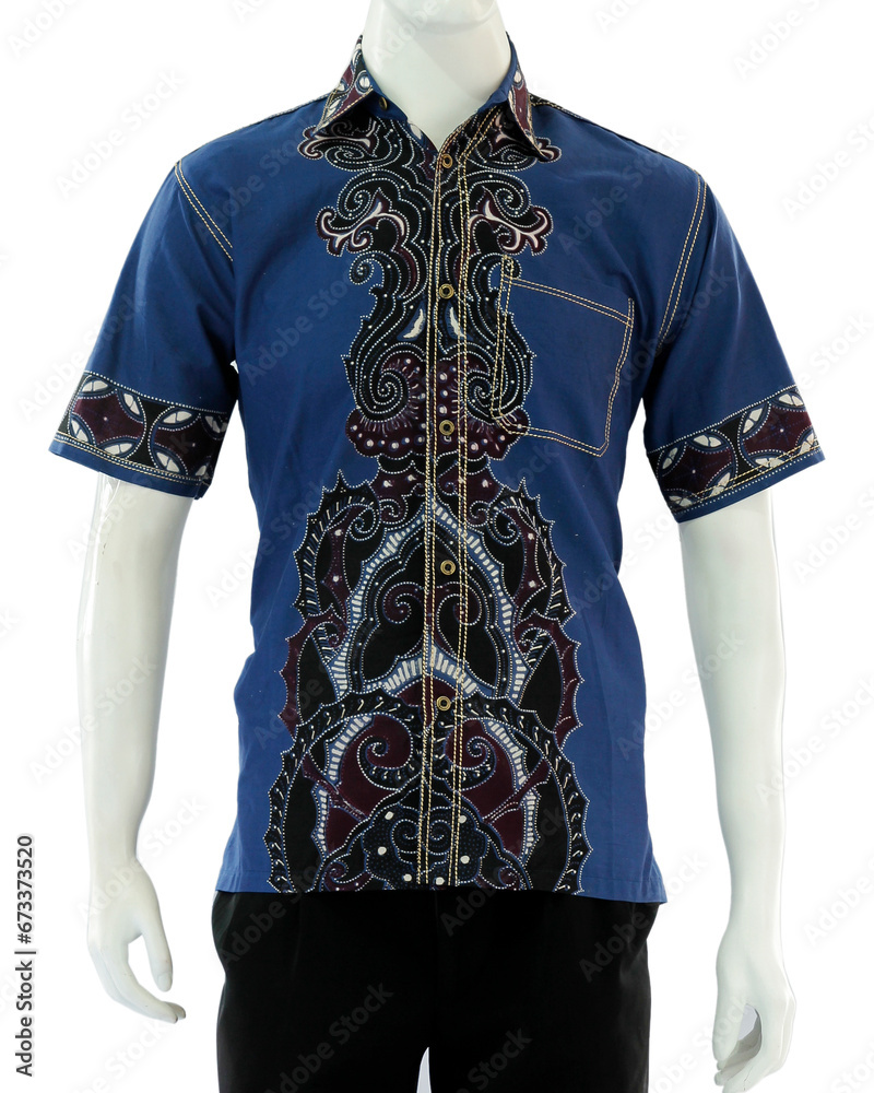 Short sleeve batik shirt, with Nusantara pattern. As clothing that ...