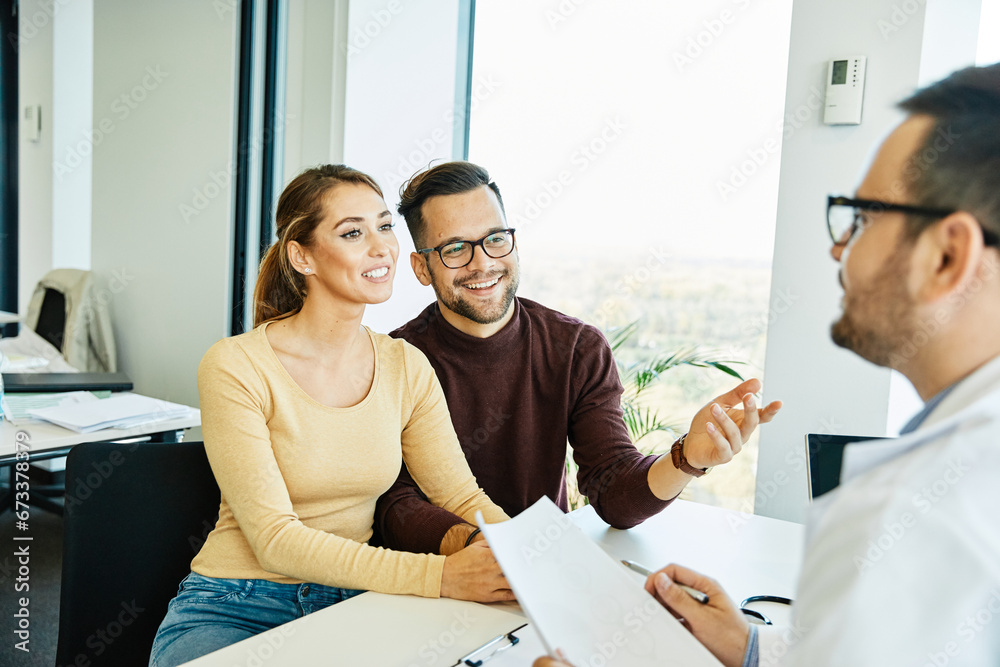 doctor woman man patient hospital care clinic couple young health ...