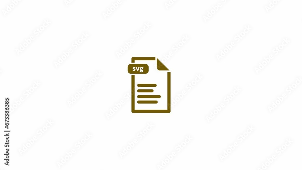 Animation of svg file symbol. White background. Motion graphic of file ...