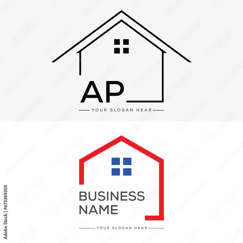 Initial Creative Real Estate AP Logo Icon, Unique AP Building Logo ...