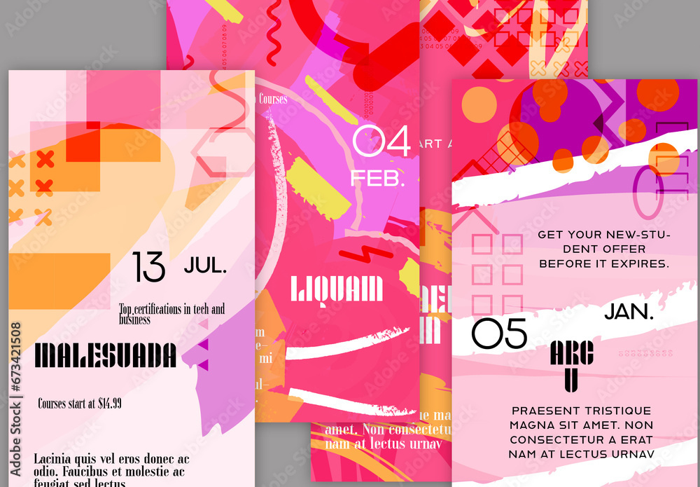 Social Media Story Post Layout Simple Geometric Shapes and Scribbles ...