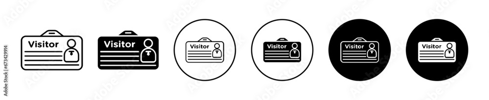Visitor icon set. workplace id tag vector symbol. event vip ...