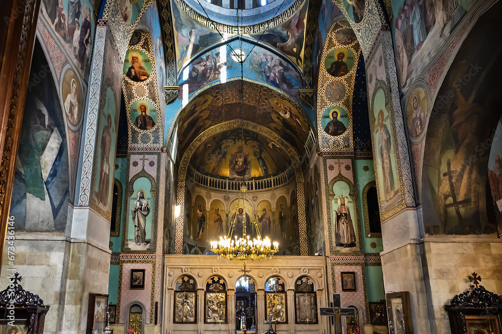Interior of Georgian Orthodox Sioni Cathedral of the Dormition (or ...