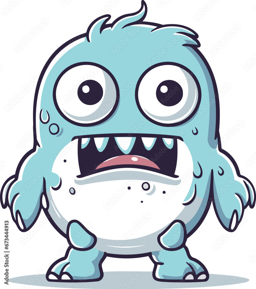 Cartoon monster character. Vector illustration isolated on a white ...
