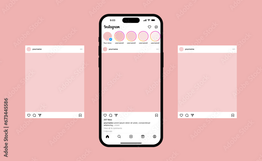 instagram mockup social media post carousel template frame , instagram ...