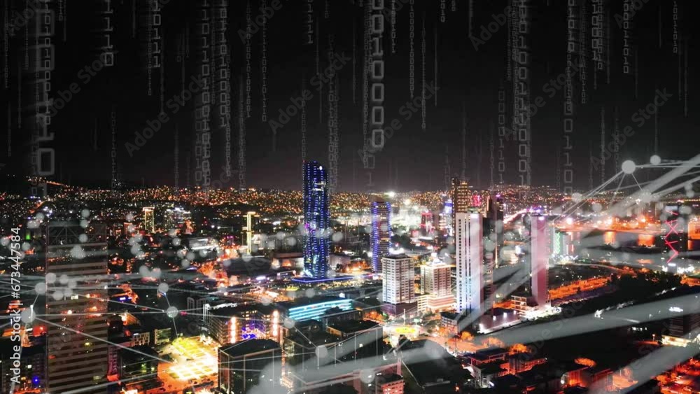 Smart city IOT internet of thing ICT digital technology futuristic ...