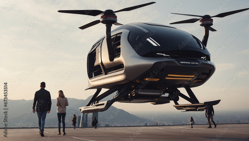 An autonomous taxi for delivering passengers is one of the innovations ...