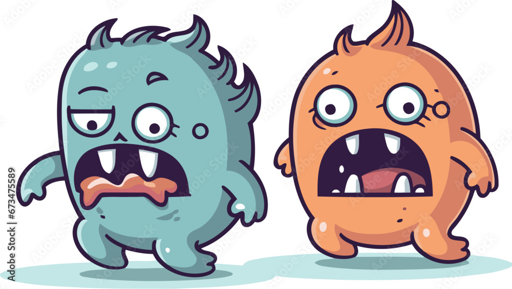Cartoon monster characters. Vector illustration. eps10. no transparency ...