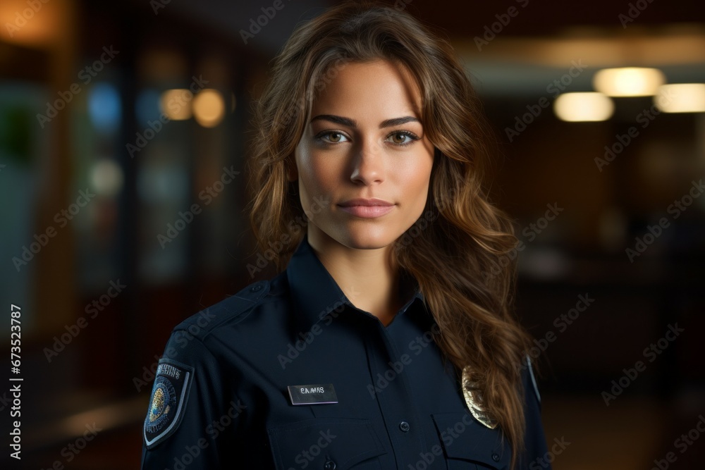 A woman security or law enforcement officer. Concept of top in demand ...
