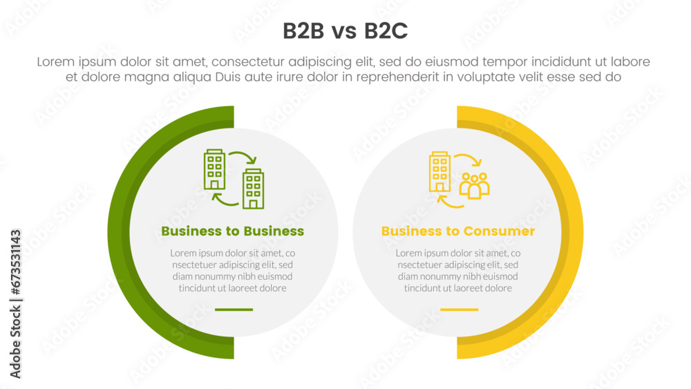 b2b vs b2c difference comparison or versus concept for infographic ...