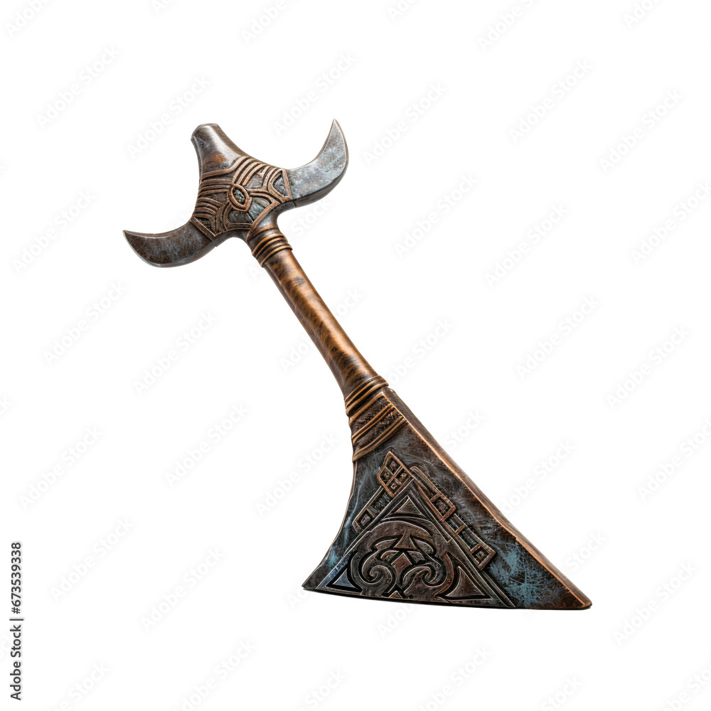 Medieval ax for viking warrior isolated on white background. Bronze age ...