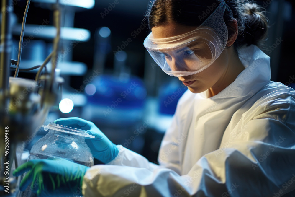 A bio-refinery engineer optimizing the production of bioplastics from ...