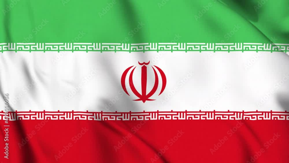 Waving Iranian Flag video background. Realistic Slow Motion Animation ...