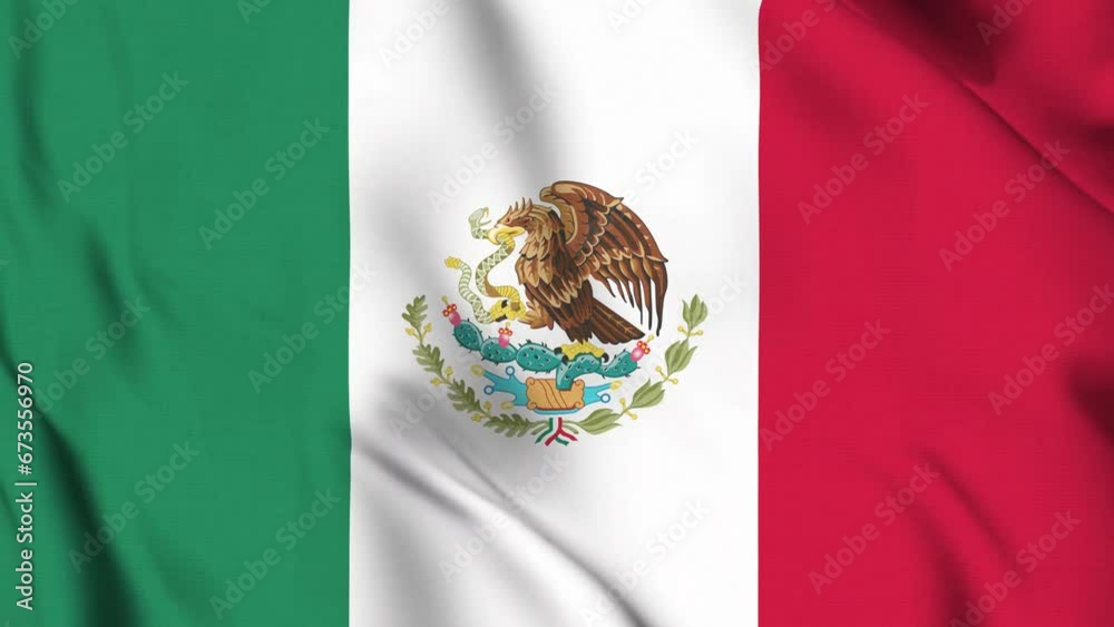 Waving Mexican Flag video background. Realistic Slow Motion Animation ...