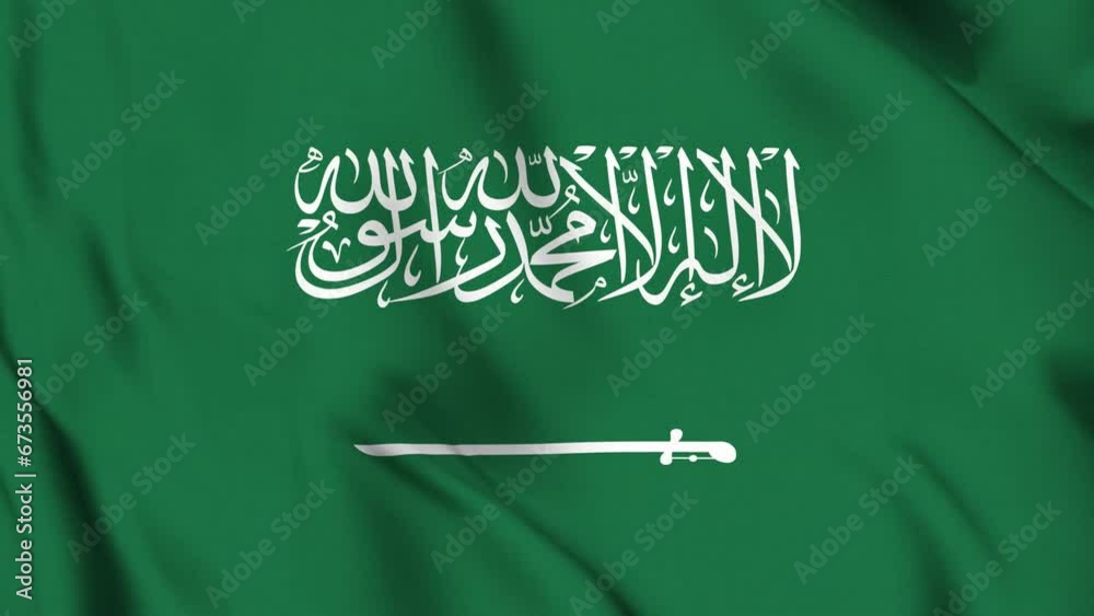 Waving Saudi Arabian Flag video background. Realistic Slow Motion ...