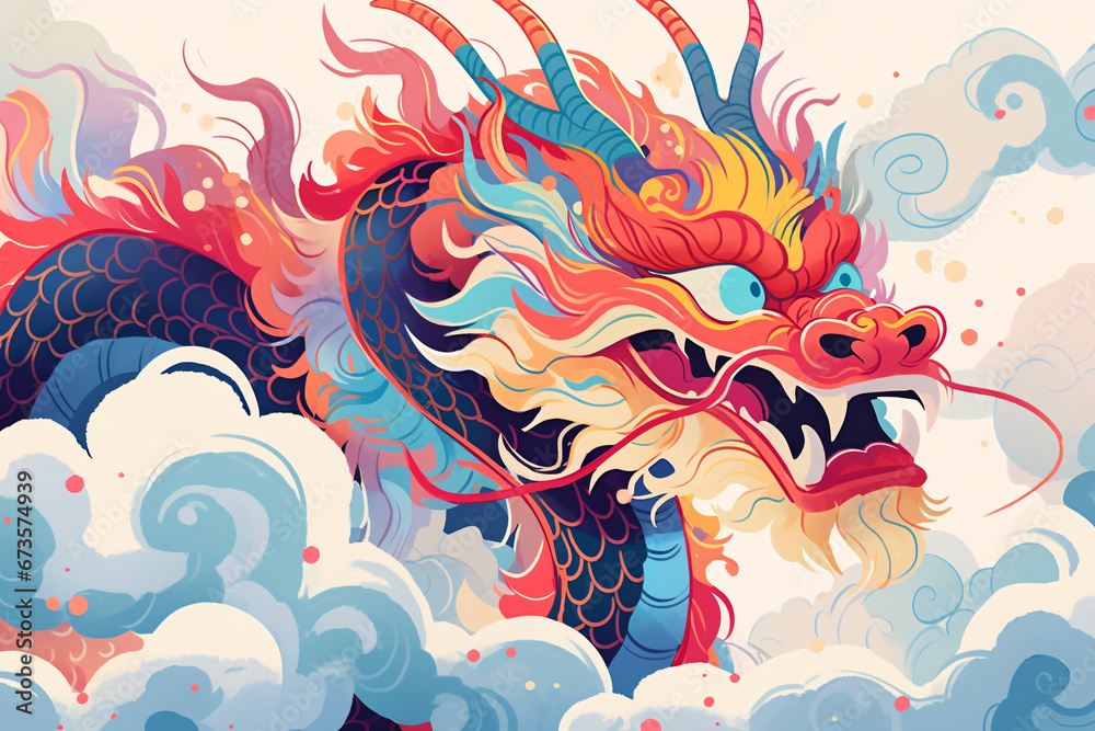 2024 Spring Festival Year of the Dragon illustration, national trend ...