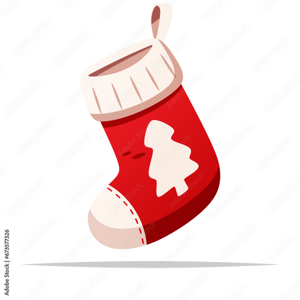 Christmas stocking vector isolated illustration Stock Vector | Adobe Stock